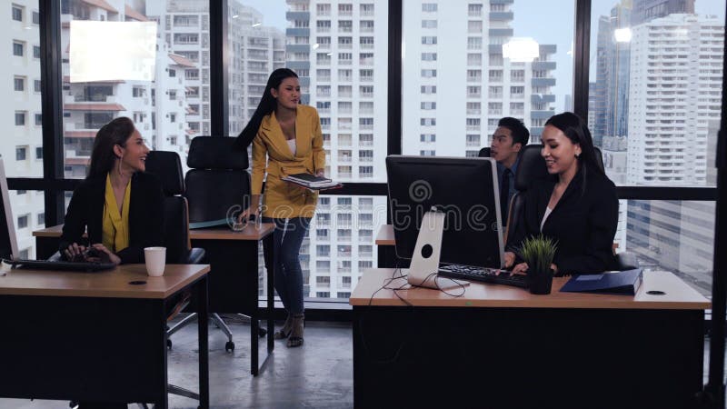 Business People Working with Desktop Computer. Stock Image - Image of ...