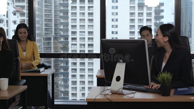 Business People Working with Desktop Computer. Stock Photo - Image of ...