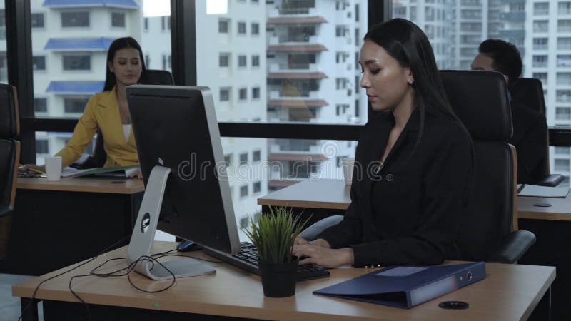 Business People Working with Desktop Computer. Stock Image - Image of ...