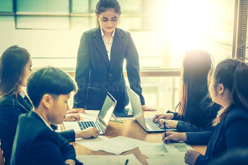 Business People Working and Discussion Ideas in Office Concept. Stock ...