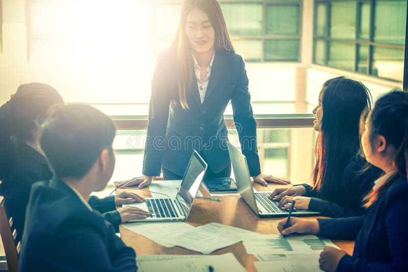 Business People Working and Discussion Ideas in Office Concept. Stock ...