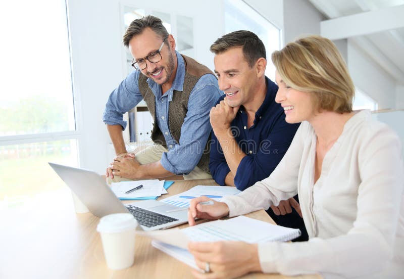 Business People Working on Financial Strategy Stock Photo - Image of ...