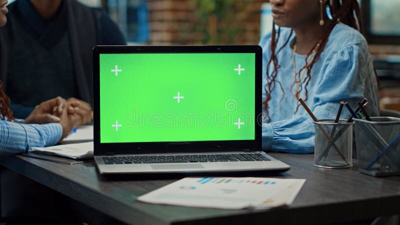Business People Working with Greenscreen Stock Image - Image of group ...