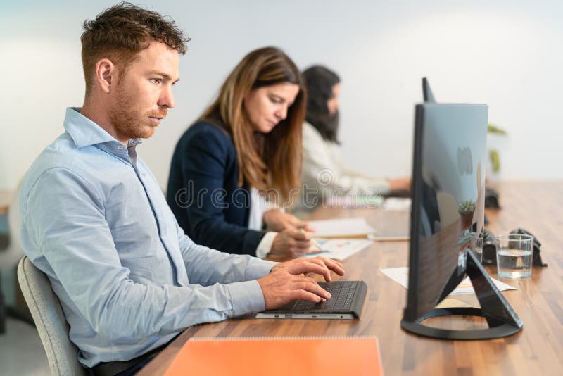 Business People Working in Coworking Creative Space Stock Image - Image ...