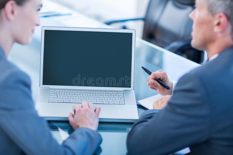 Business People Working on Laptop Computer Stock Image - Image of ...