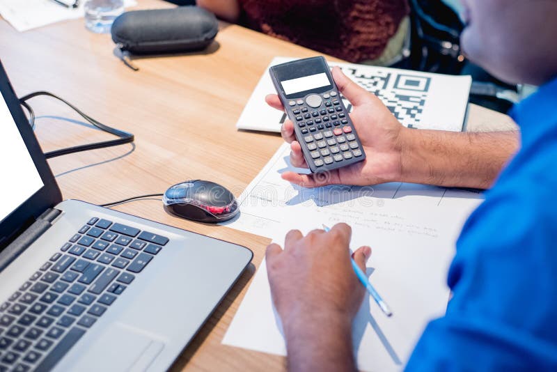 Business People Working on Laptop Computer and Phone in Meeting Stock ...