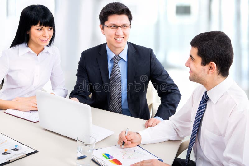 Three Business Men Working in the Office Stock Image - Image of ...