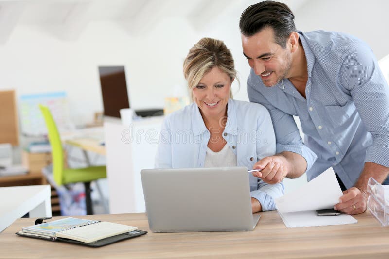 Business People Working on Laptop Stock Image - Image of working ...