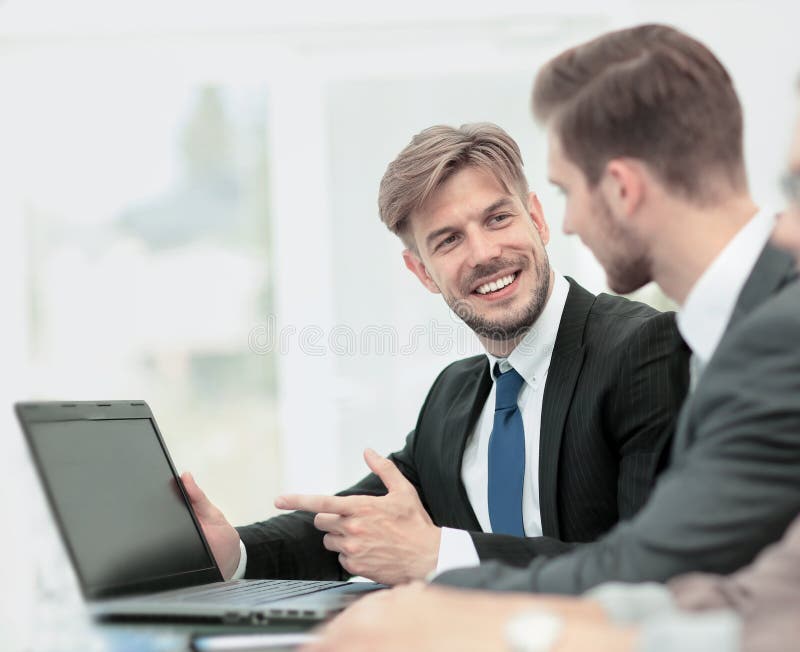 Business People Working on Laptop in an Office Stock Image - Image of ...