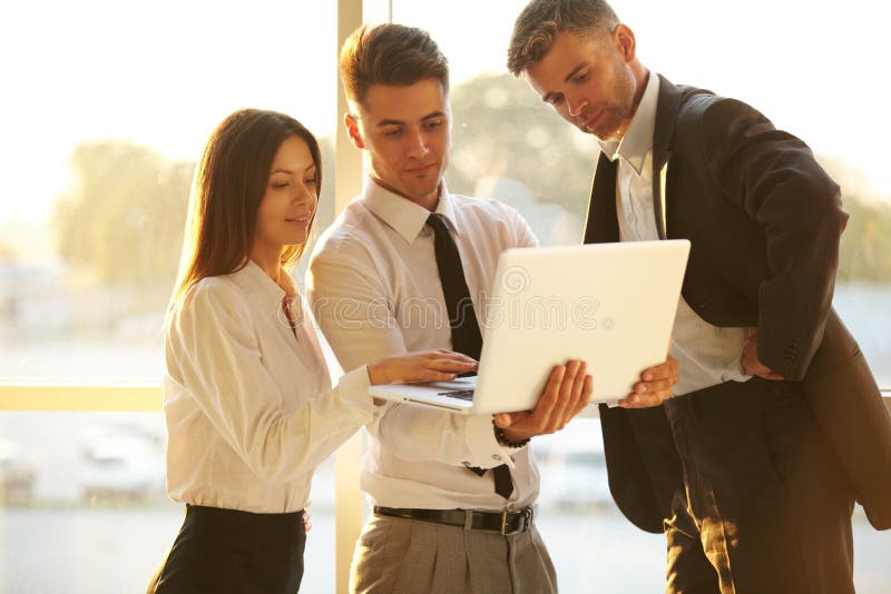 Business People Working on a Laptop. Team Work Stock Photo - Image of ...