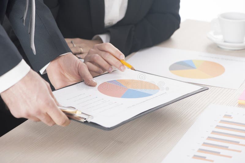 Business People Working at Meeting with Charts. Stock Photo - Image of ...