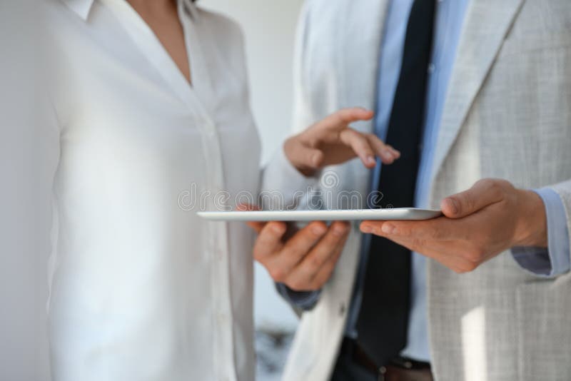 Business People Working with Modern Tablet in Office Stock Photo ...