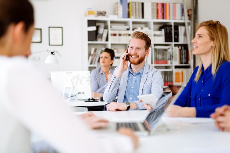 People Working at Busy Modern Office Stock Photo - Image of team ...