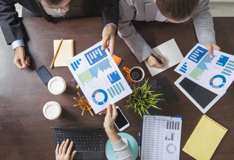 Business People Working on an Office Desk Stock Image - Image of messy ...