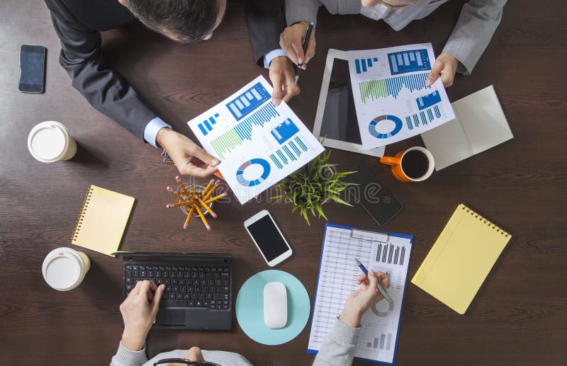 Business People Working on an Office Desk Stock Photo - Image of ...
