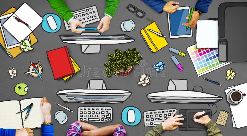 Business People Working Office Place of Work Concept Stock Illustration ...