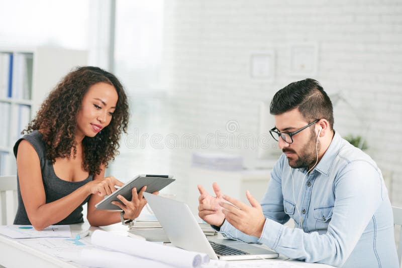 Office managers stock photo. Image of videocalling, computer - 104475244