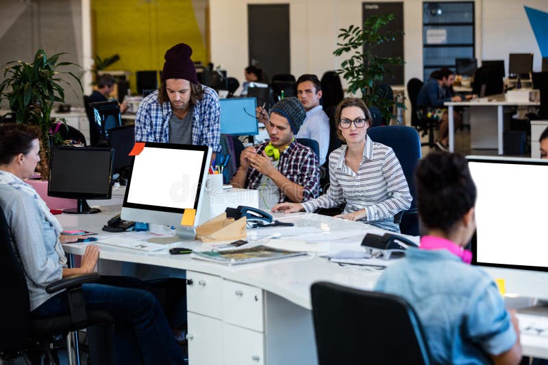 Business people working stock image. Image of adult, monitor - 77895489