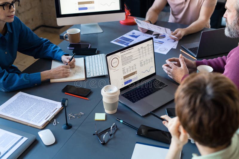 Business People Working with Presentation Stock Photo - Image of ...