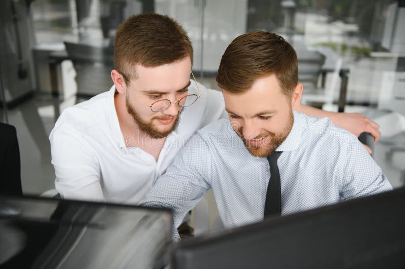 Business People Working on Project in Office Stock Image - Image of ...