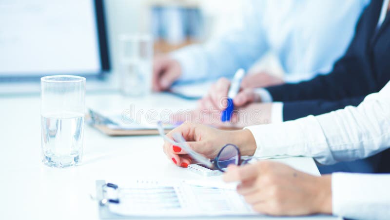 Business People Working on Project in Office Stock Image - Image of ...