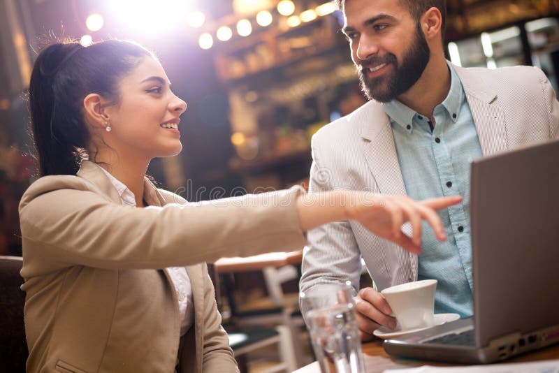 Business People Working in Restaurant Stock Image - Image of ethnicity ...