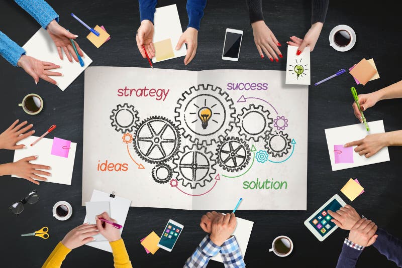 Business People Working Strategy on Table Stock Photo - Image of ...
