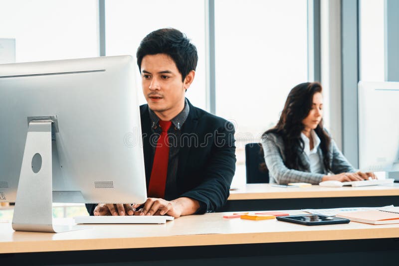 Business People Working at Table in Modern Office Jivy Stock Image ...