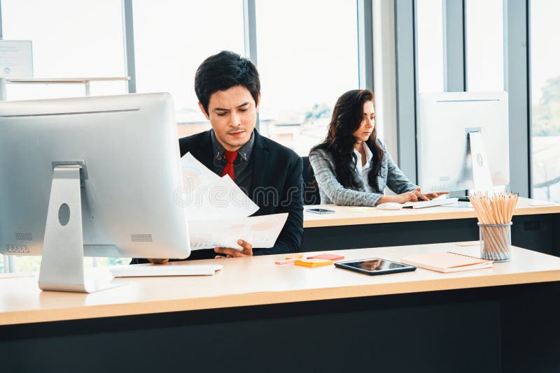 Business People Working at Table in Modern Office Jivy Stock Photo ...
