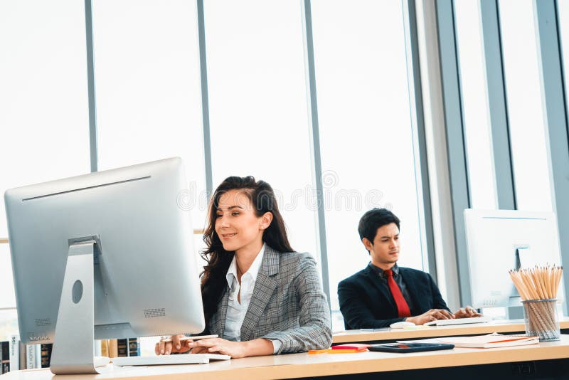 Business People Working at Table in Modern Office Jivy Stock Photo ...