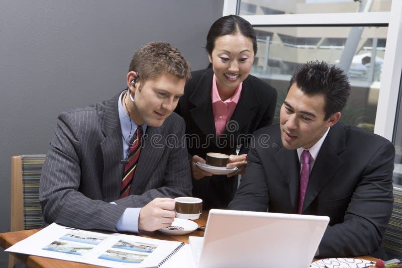 Business People Working during Their Break Time Stock Image - Image of ...
