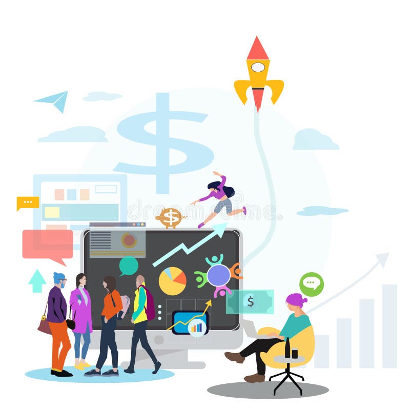 Business People Working Together for the Best Future Stock Illustration ...