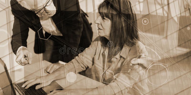 Business People Working Together, Geometric Pattern Stock Image - Image ...