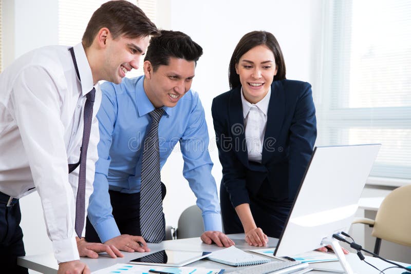 Business People Working Together in the Office Stock Image - Image of ...