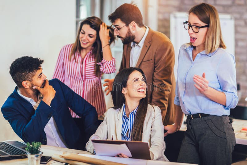 Business People Working Together in Modern Office Stock Photo - Image ...