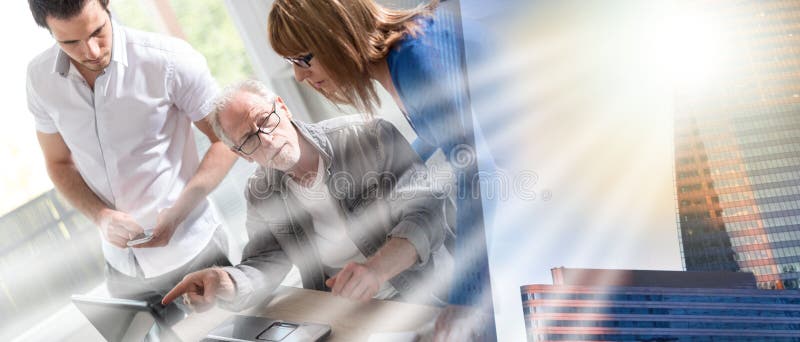 Business People Working Together; Multiple Exposure Stock Image - Image ...