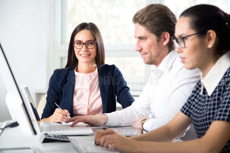 Business People Working Together in the Office Stock Image - Image of ...