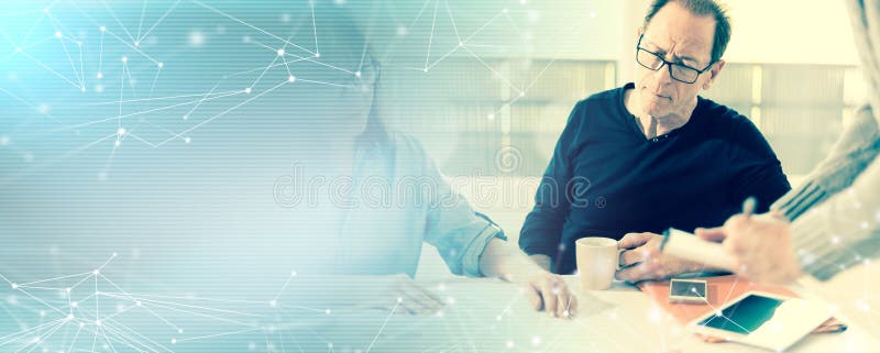 Business People Working Together, Post Processing; Multiple Expo Stock ...