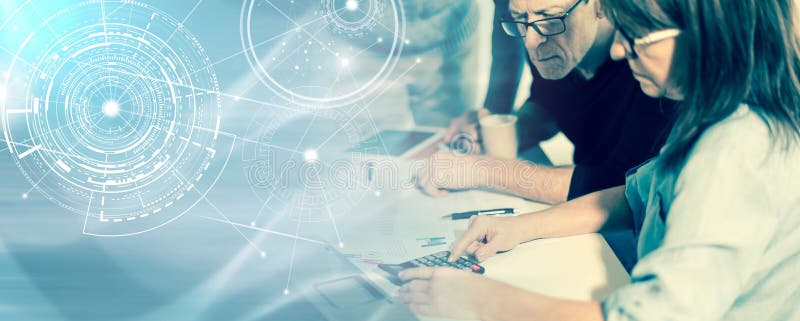 Business People Working Together, Post Processing; Multiple Exposure ...