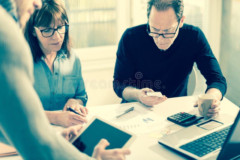 Business People Working Together, Post Processing Stock Image - Image ...