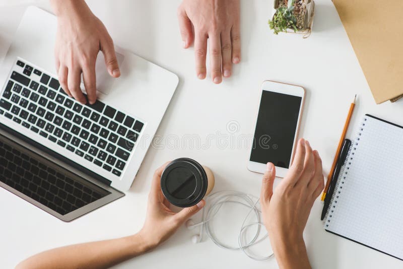Business People Working Together while Sitting at the Table. Stock ...
