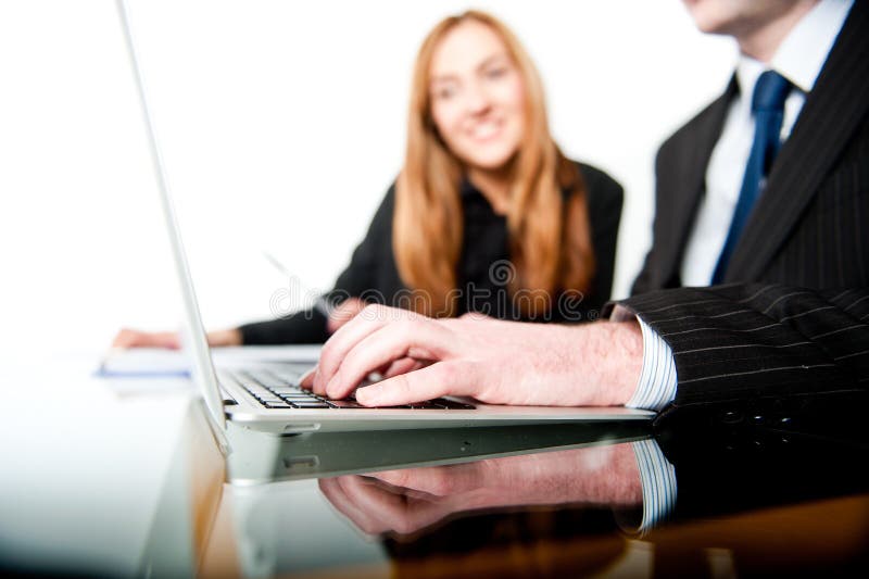 Business People Working and Typing on a Laptop Stock Image - Image of ...