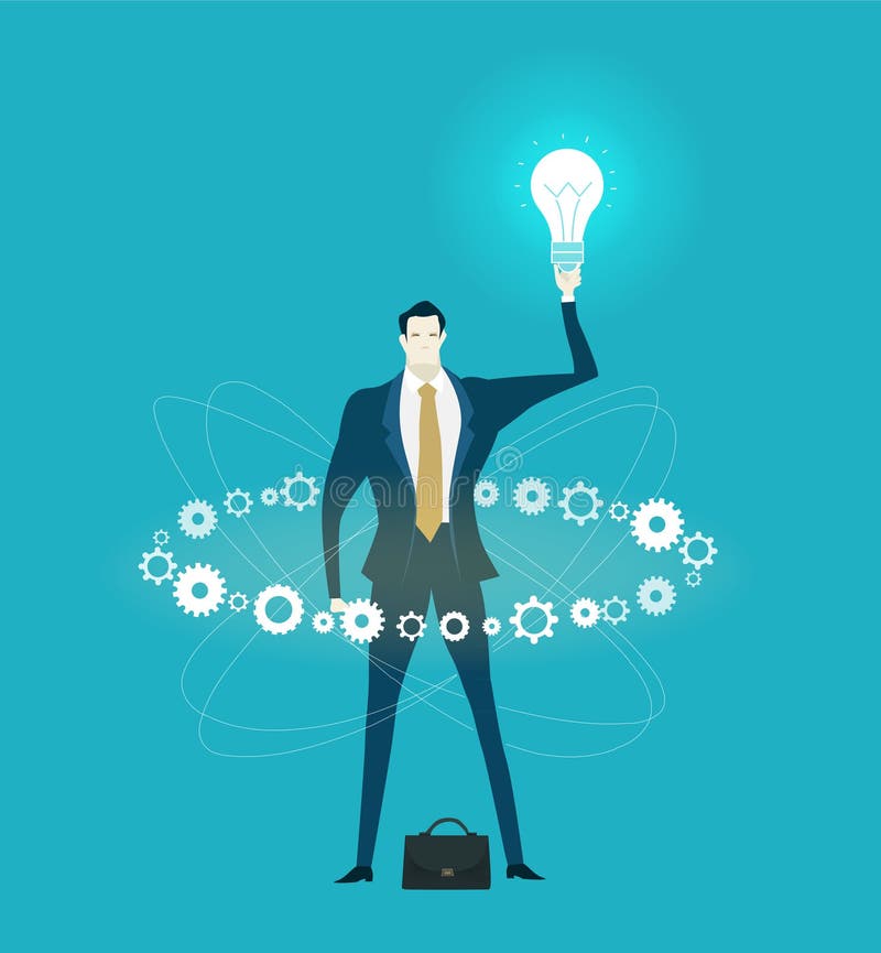 Business People Works with Light Bulb As Symbol of Finding a Bright ...