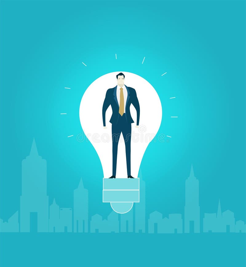 Business People Works with Light Bulb As Symbol of Finding a Bright ...