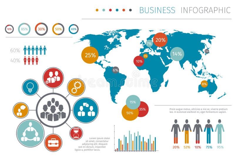 Business People World Map Infographic Vector Illustration Stock Vector ...