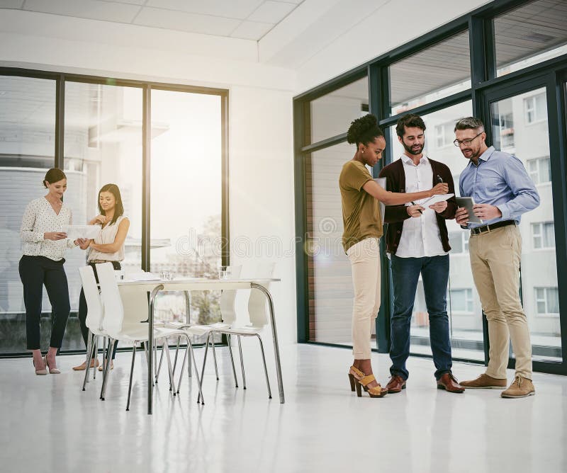 Business People, Writing or Networking at Meeting in Office with B2b ...