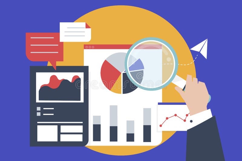 Business Performance Analysis with Graphs Stock Vector - Illustration ...
