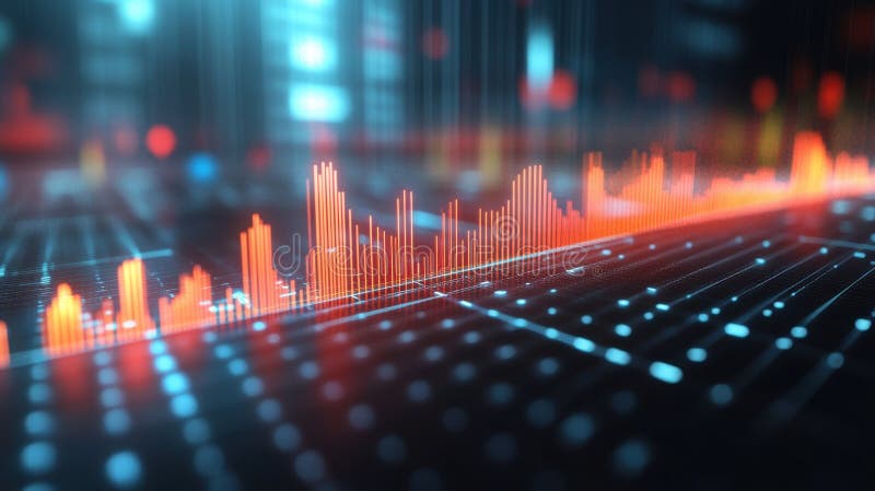 Business Performance, a 3D Rendered Graph Showing Operational ...