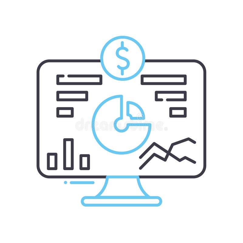 Business Performance Line Icon, Outline Symbol, Vector Illustration ...