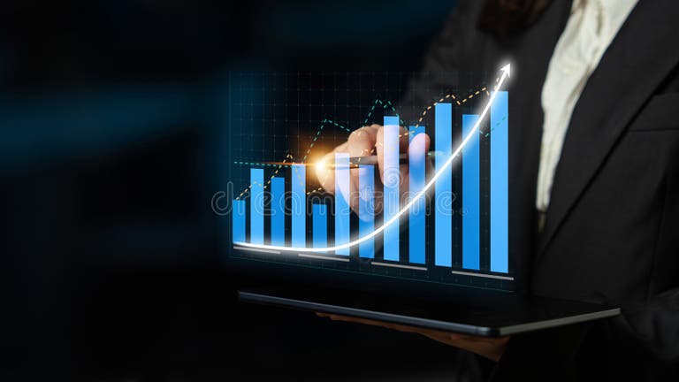 Business Person Analyzing Data with Digital Chart in Modern Office ...
